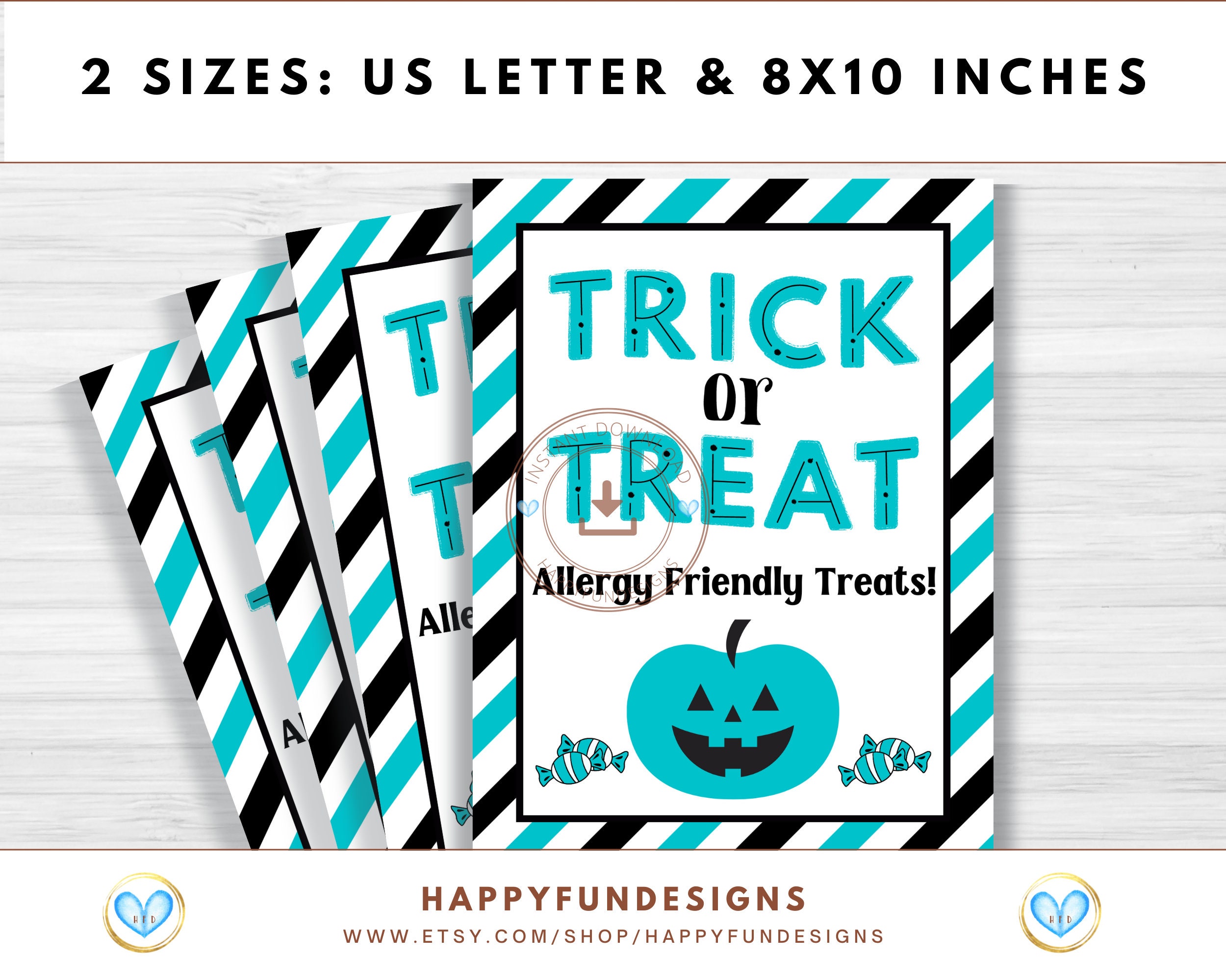 Trick or Treat Allergy Friendly Sign Printable, Allergy Friendly Trick ...