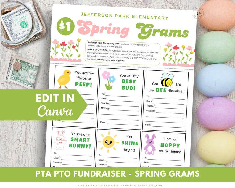 Spring Grams, PTA Easter School Fundraiser, School Candy Gram, School ...