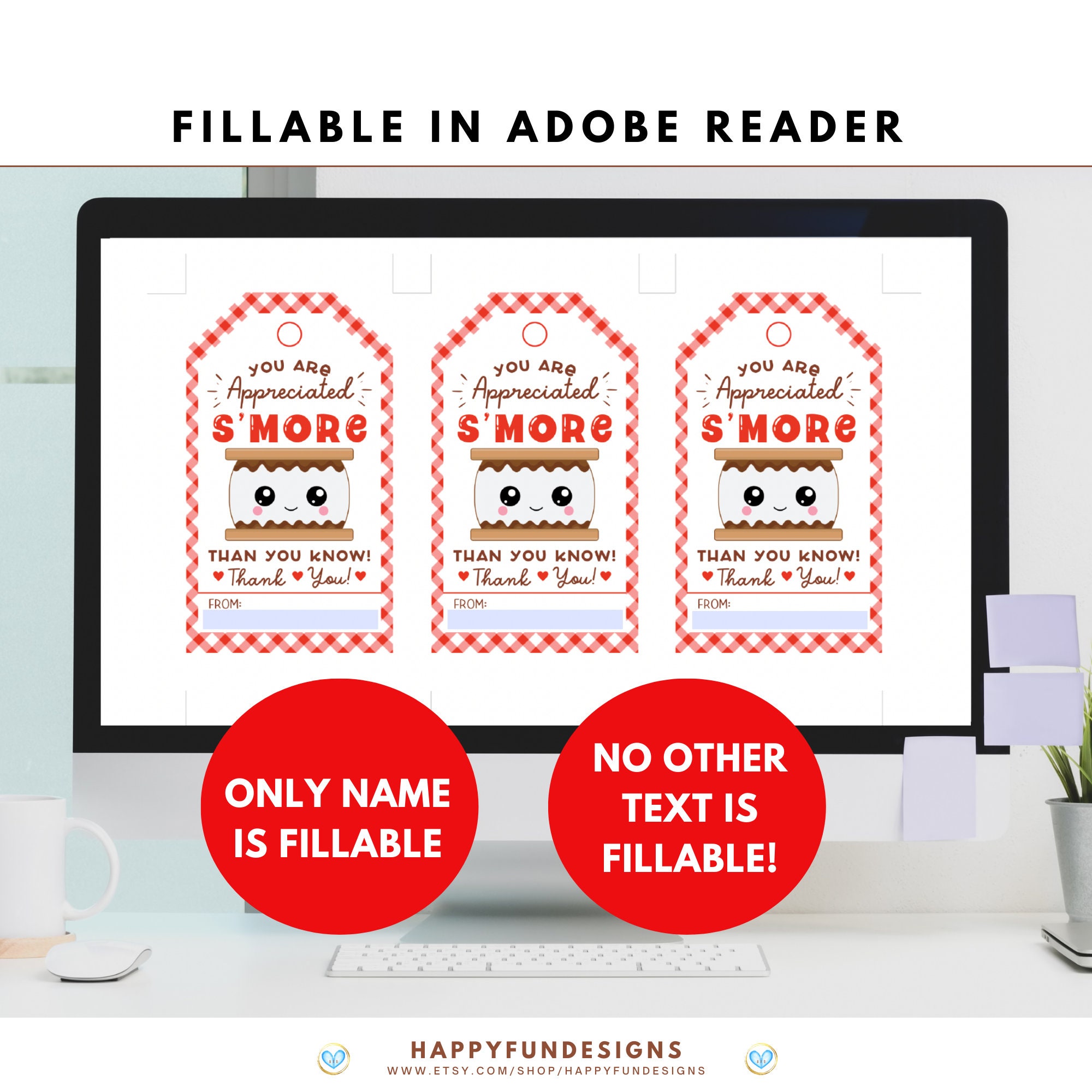 Smores Teacher Appreciation Tag Printable, Smores Tags for Teacher ...