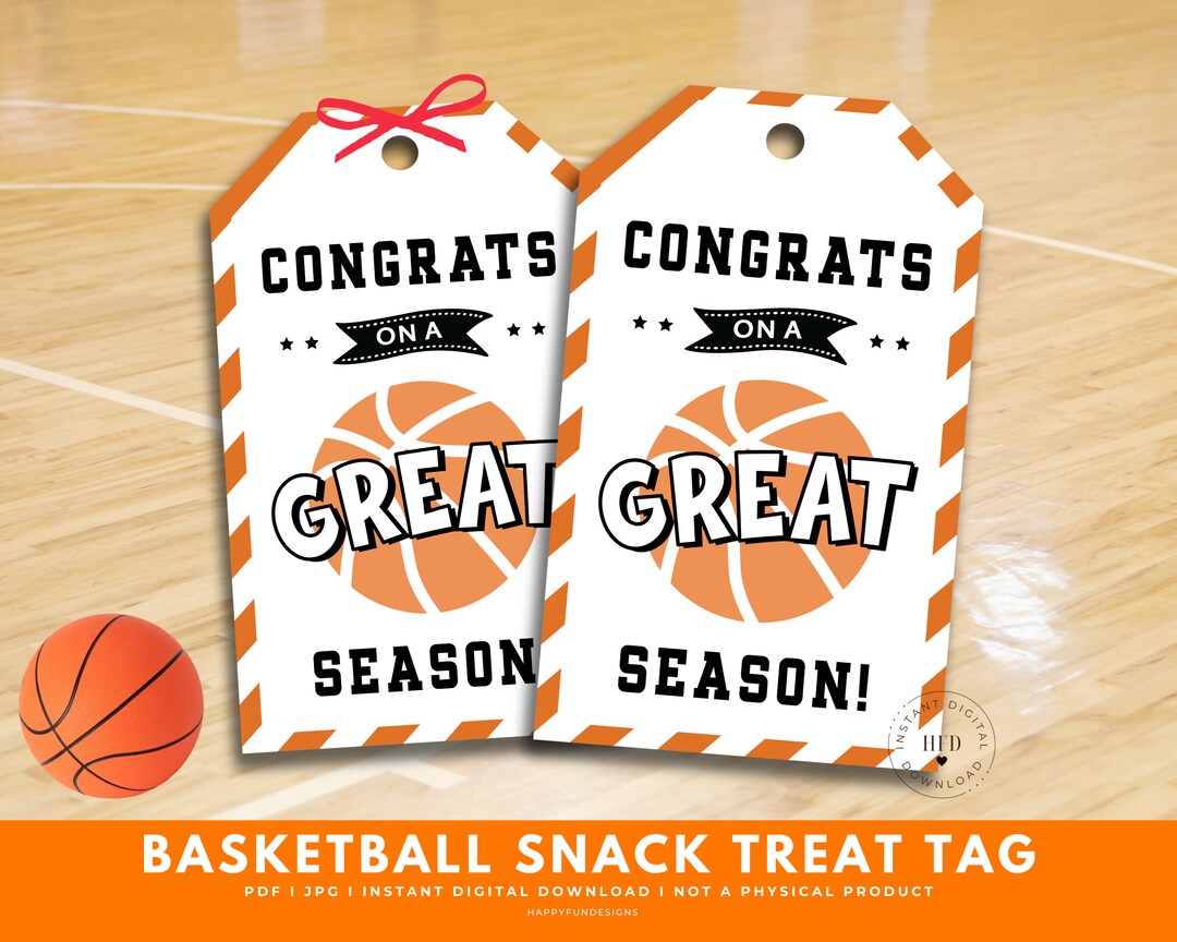 Basketball End of Season Tag Printable, Basketball Team Goodies ...