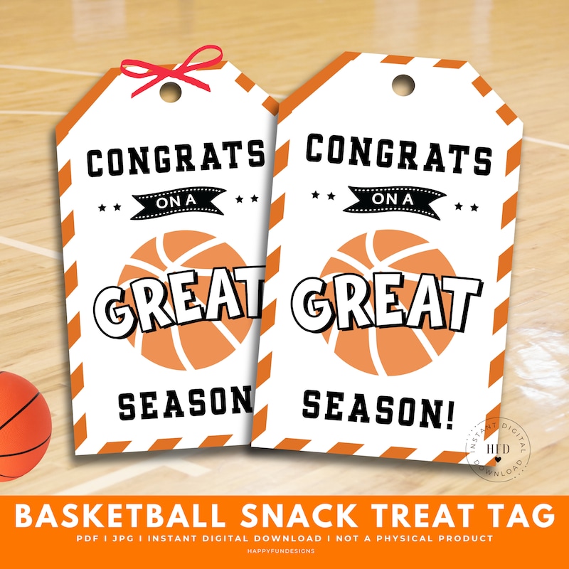 Basketball Treats Tag - Etsy