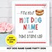 Whats Your Hot Dog Name Game Kit Printable, Kids Backyard Camping Hot ...