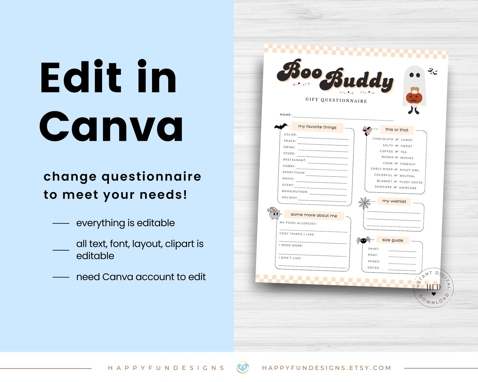 Editable Halloween Boo Buddy Questionnaire Printable, Youve Been Booed ...