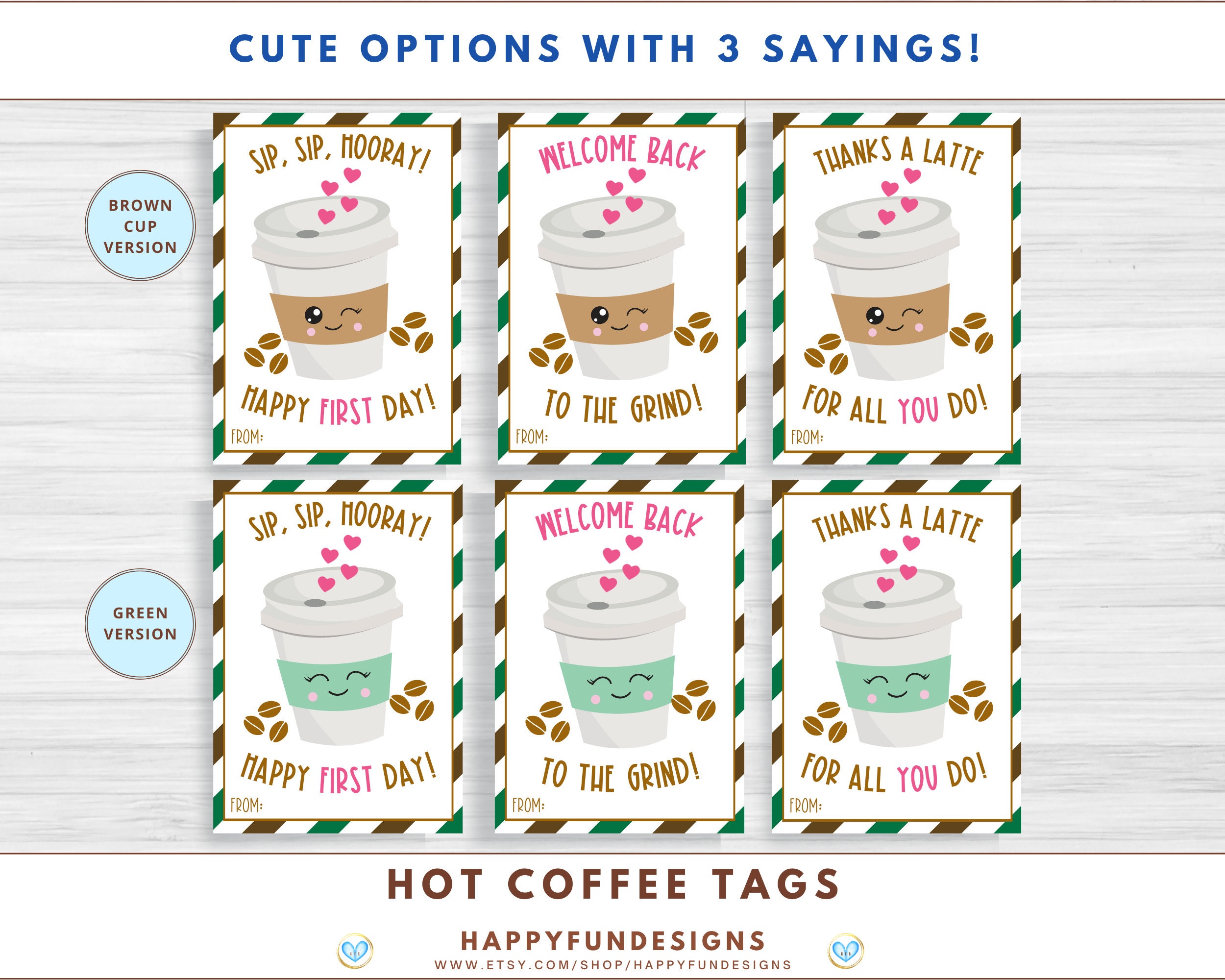 Teacher Appreciation Coffee Gift Tags Printable Thanks a | Etsy