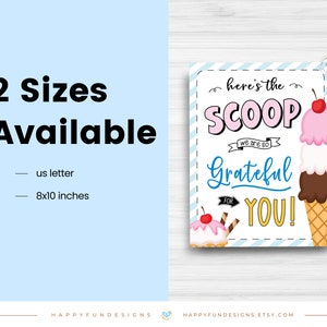 Editable Ice Cream Heres the Scoop Teacher Nurse Appreciation Week ...