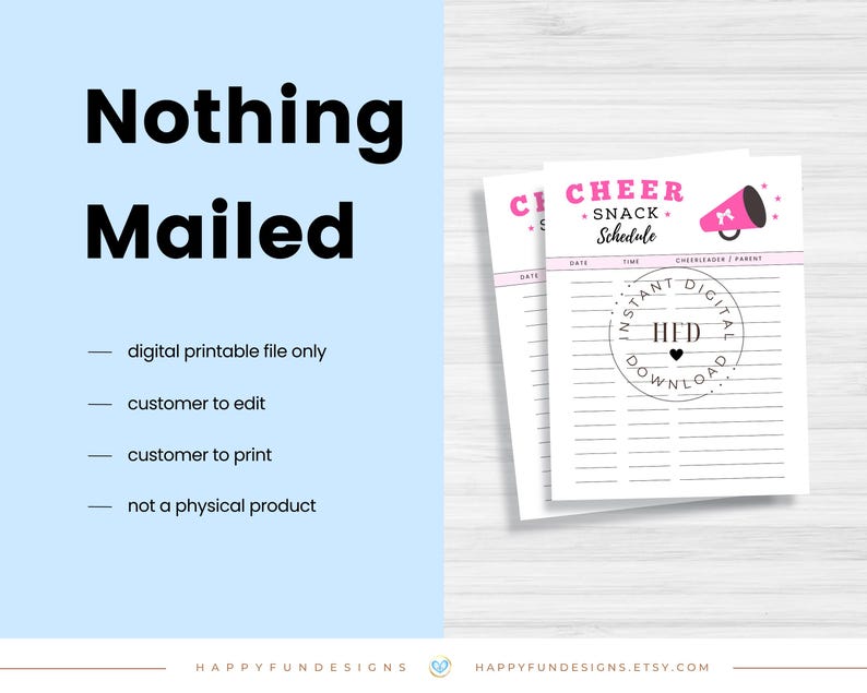 Editable Cheer Snack Schedule Printable, Cheer Snack Sign up Sheet ...