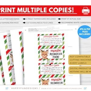 Reindeer Food Bag Topper, Magic Reindeer Food Printable Santa Reindeer ...