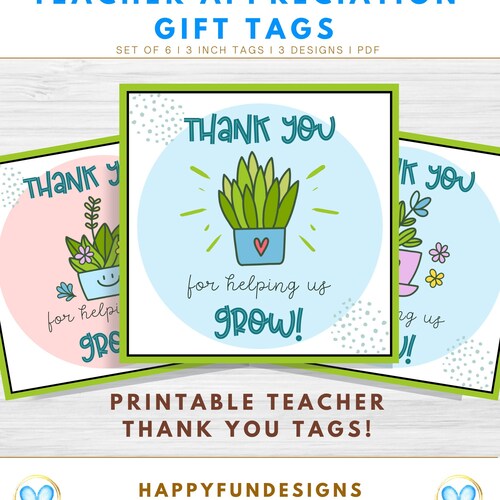 Thank You For Helping Me Grow Ts For Teachers Teacher Etsy
