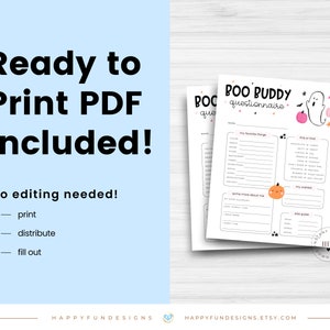 Editable Boo Buddy Questionnaire Printable, Boo Buddies, Youve Been ...