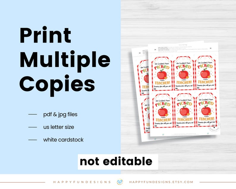 Apple Appreciation Tags Printable, Couldn't Have Picked a Better ...