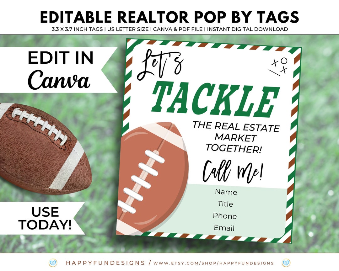 Fall Pop by Tag Printable Football Pop By Realtor Fall - Etsy