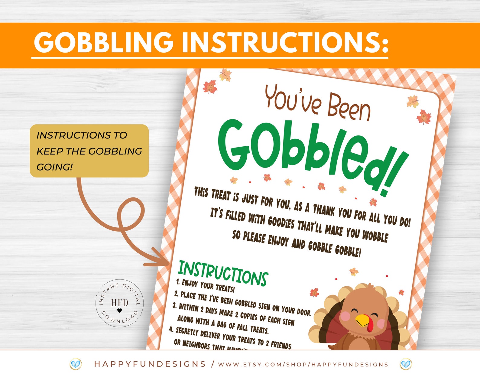 You've Been Gobbled Printable Thanksgiving Teacher Staff - Etsy
