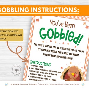 You've Been Gobbled Printable Thanksgiving Teacher Staff Appreciation ...