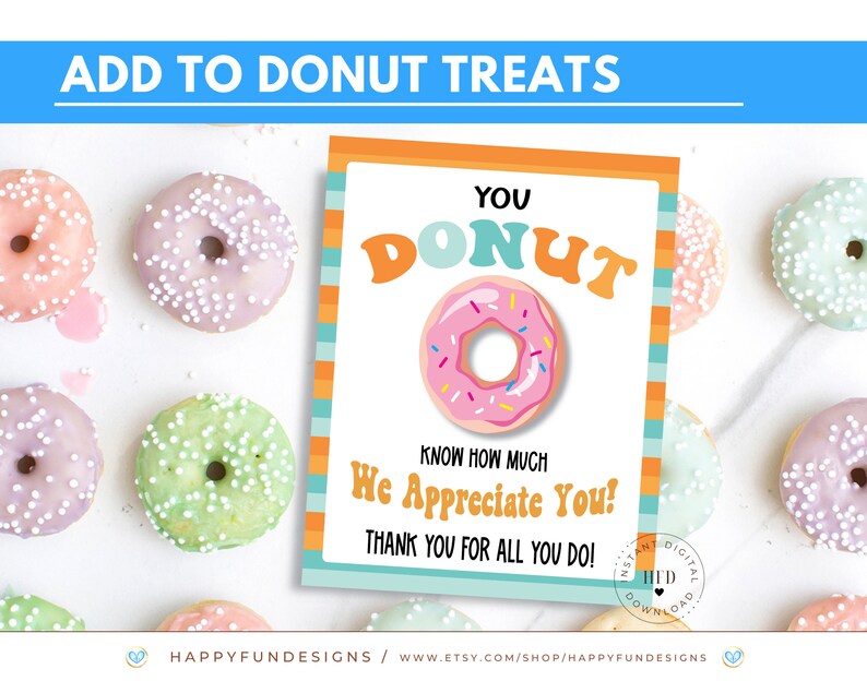 Donut You Know Sign Printable Donut Thank You Donut Sign - Etsy