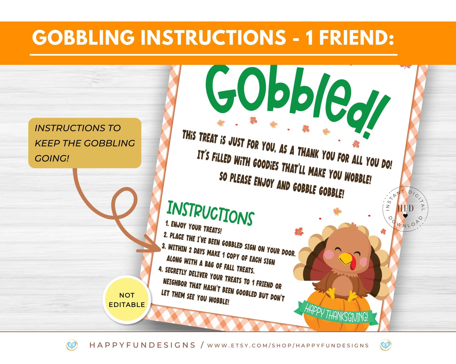 You've Been Gobbled Printable Thanksgiving Teacher Staff Appreciation ...