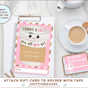 Teacher Gift First Day of School, Coffee Gift Card Holder Printable ...