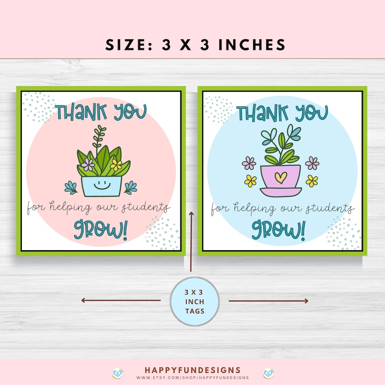 Thank You for Helping Our Students Grow Tags Printable - Etsy