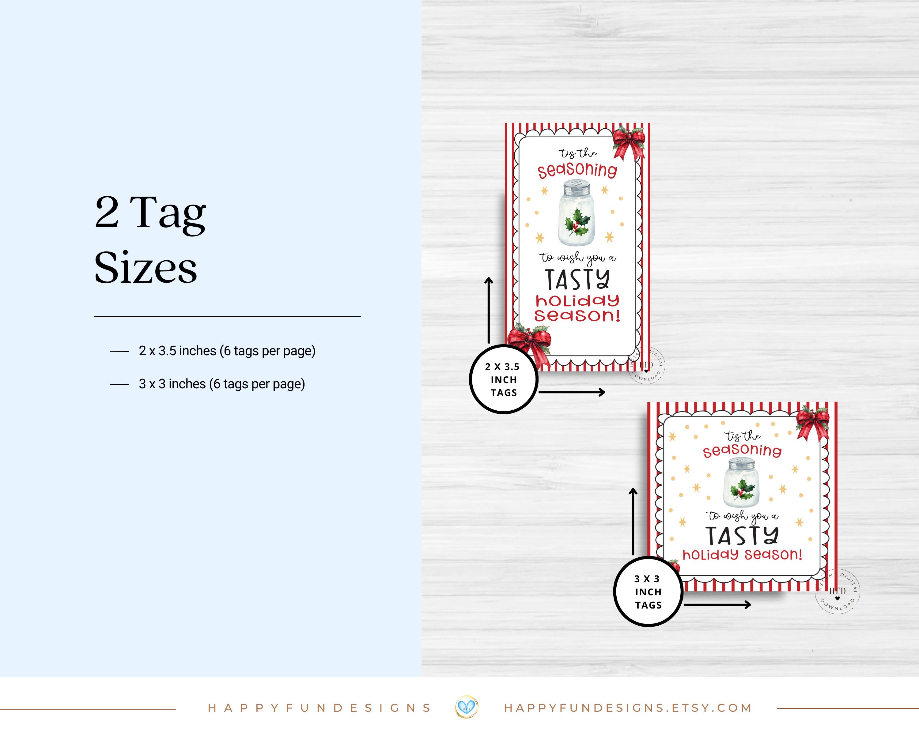 Editable Tis the Seasoning Wish You Tasty Holiday Tag Printable, 12 Day ...