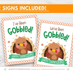 You've Been Gobbled Printable Thanksgiving Teacher Staff Appreciation ...