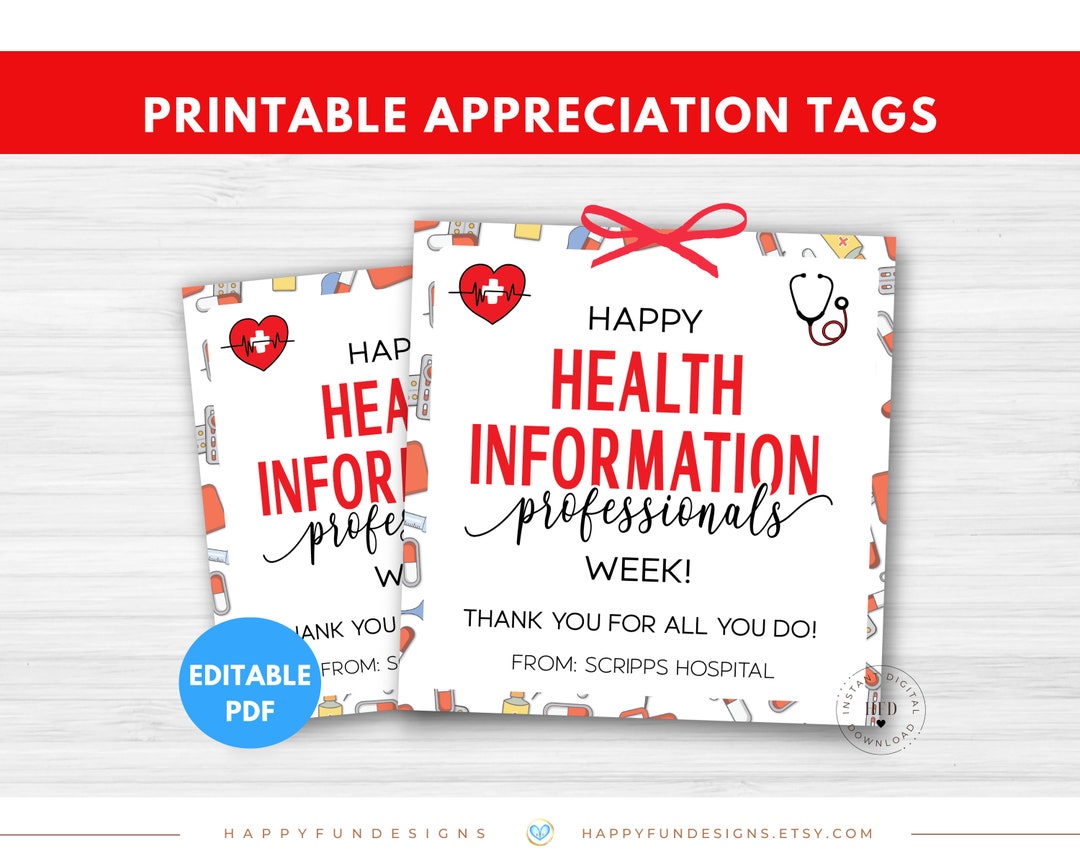 Health Information Professionals Week Tag Printable Health Information ...