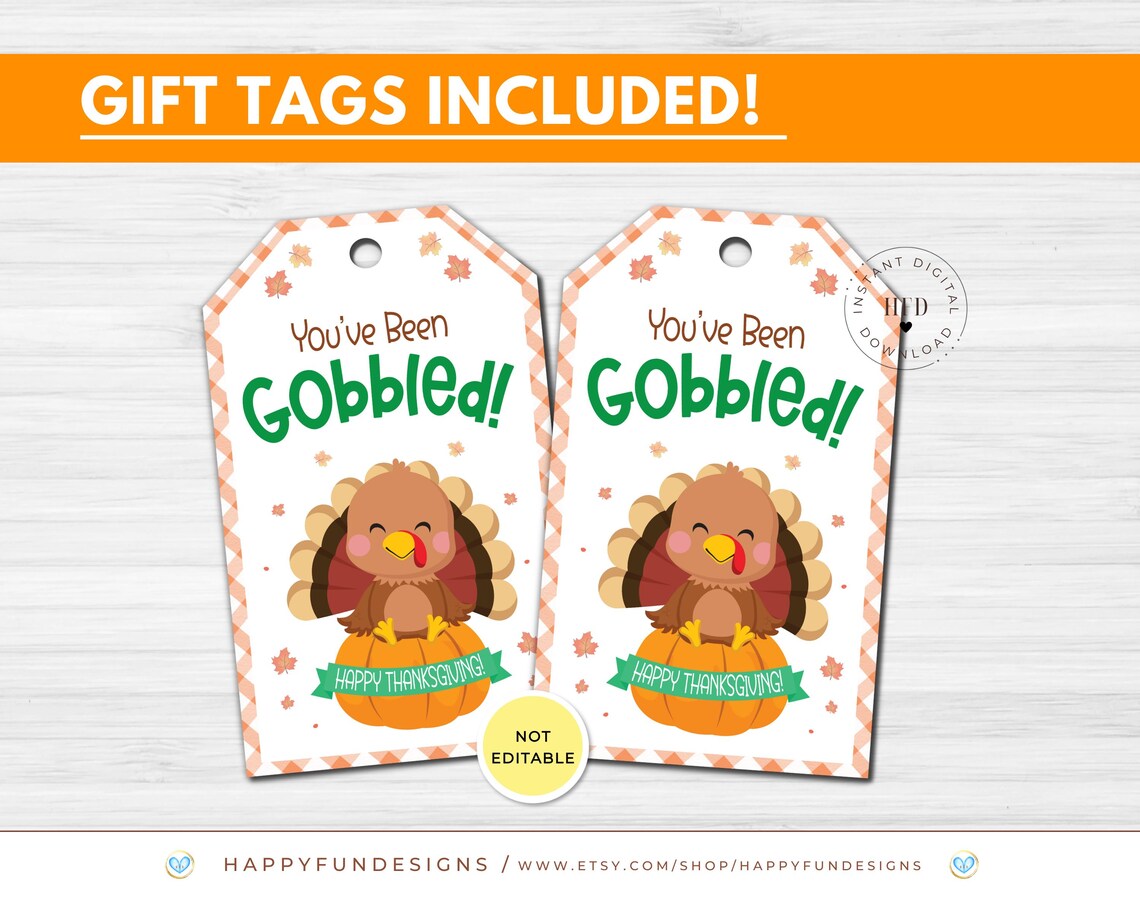 You've Been Gobbled Printable Thanksgiving Teacher Staff Appreciation ...