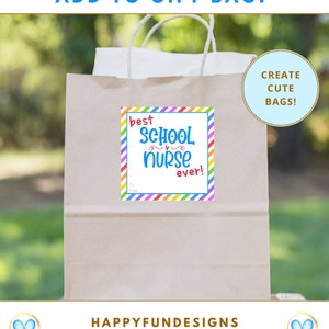 School Nurse Appreciation Gift Tags Printable, Best School Nurse Ever ...