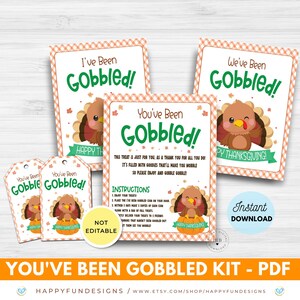 You've Been Gobbled Printable Thanksgiving Teacher Staff Appreciation ...
