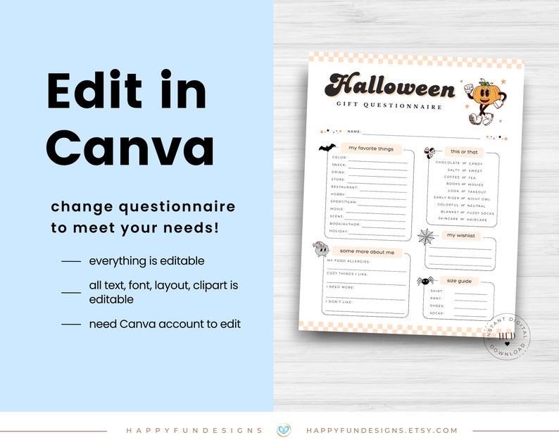 Editable Halloween Boo Buddy Questionnaire Printable, Youve Been Booed ...