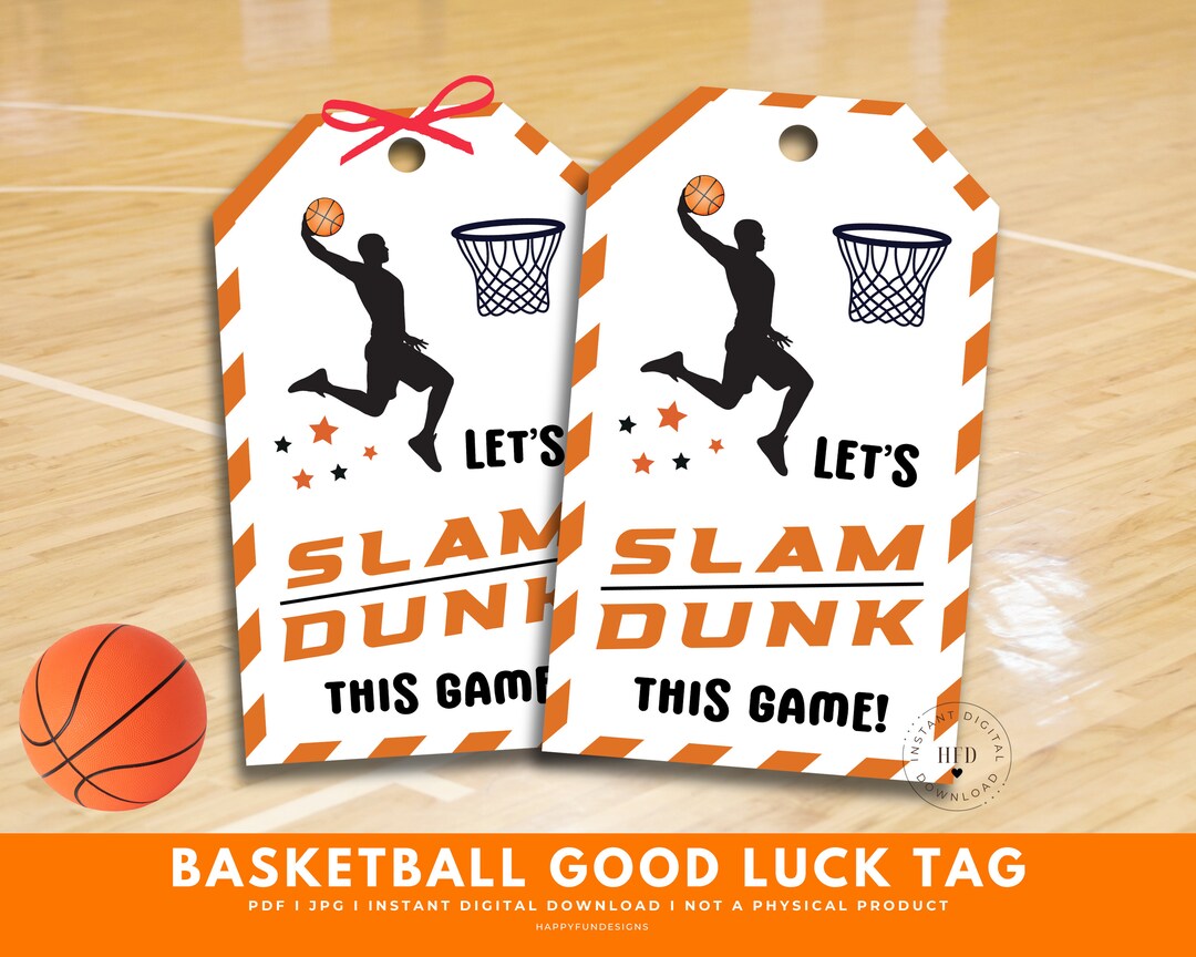 Basketball Good Luck Tags Printable, Basketball Team Goodies ...