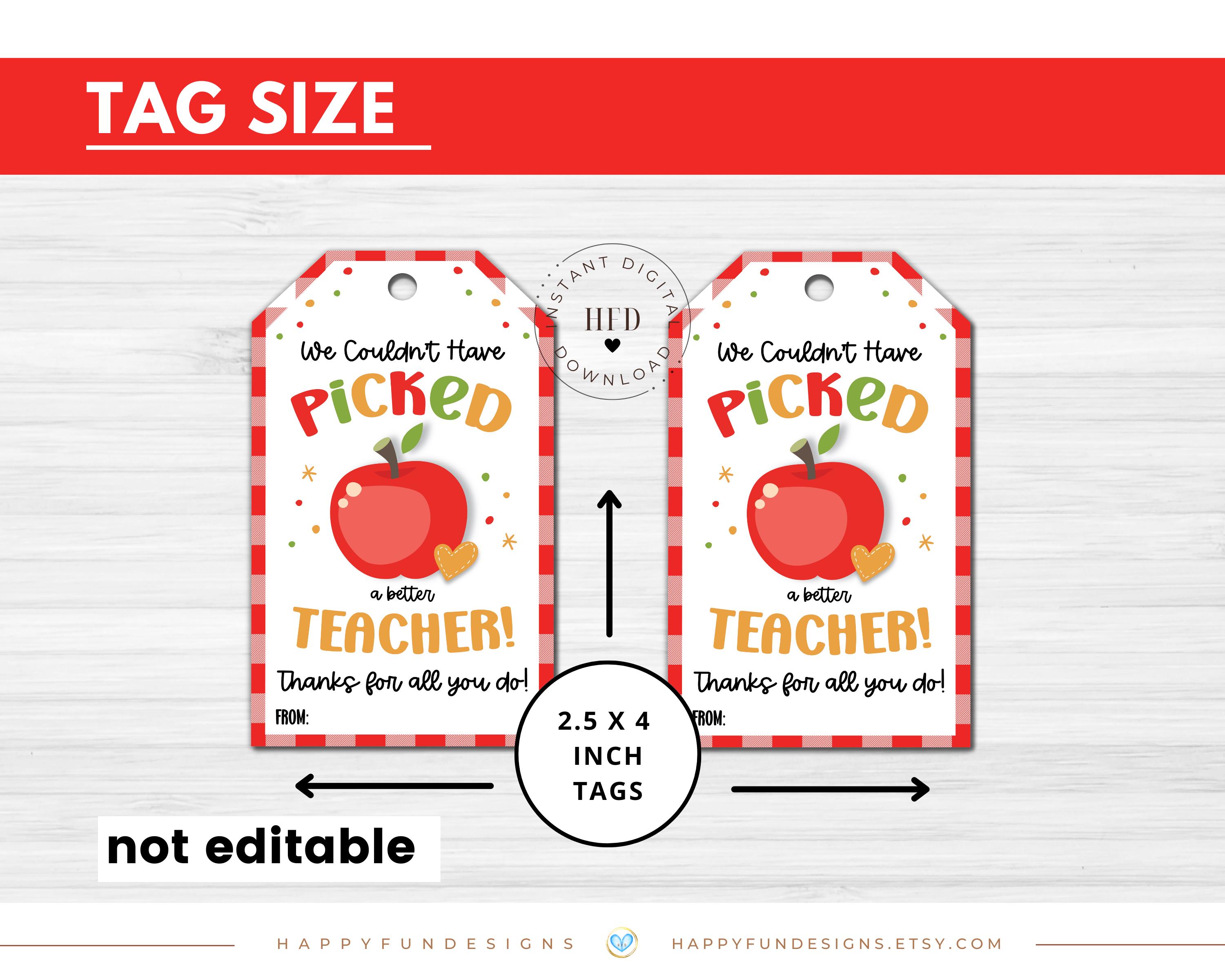 Apple Appreciation Tags Printable, Couldn't Have Picked a Better ...
