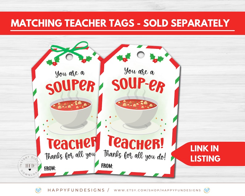 Souper Teacher Appreciation Sign Printable You Are Souper - Etsy