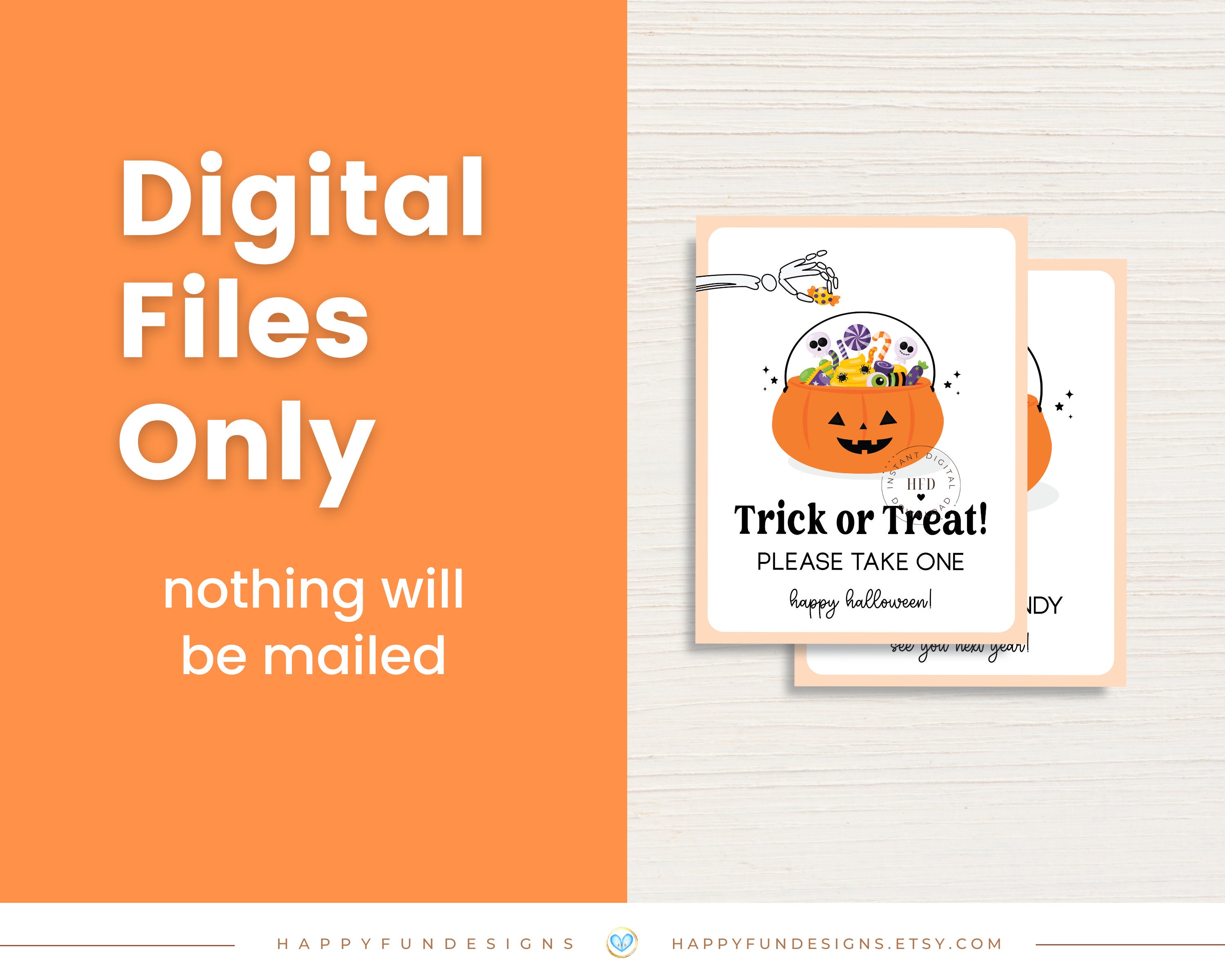 Trick or Treat Candy Sign Printable, Halloween Night Sign, Take One ...