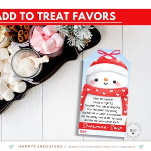 Snowman Soup Tag Printable, Snowman Soup Treat Bag Topper, PTA Thank ...