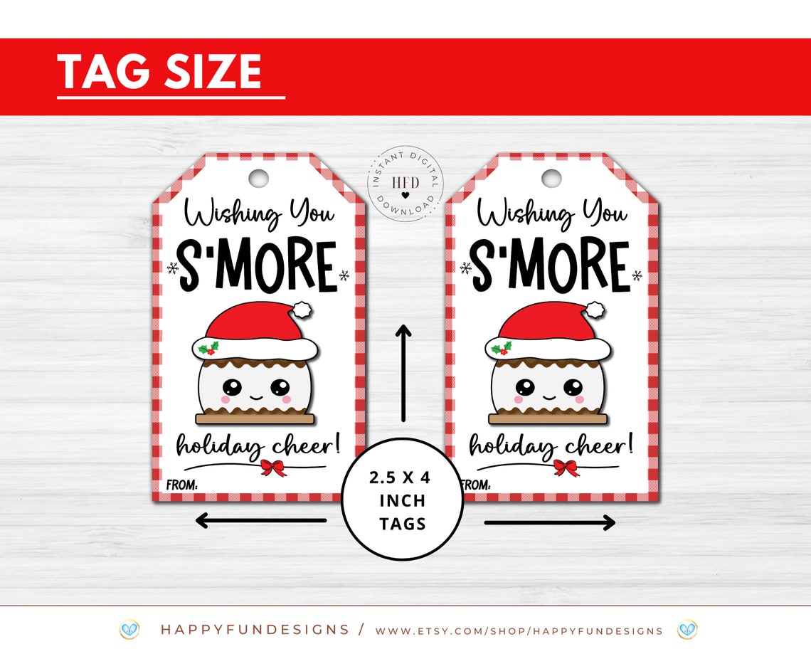Christmas Smore Tag Printable, Wishing You Smore Holiday Cheer, Teacher ...