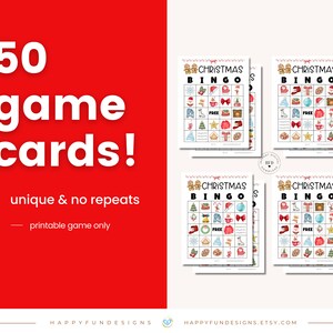 Christmas Classroom Bingo Game Printable, Christmas Eve Game, Xmas ...