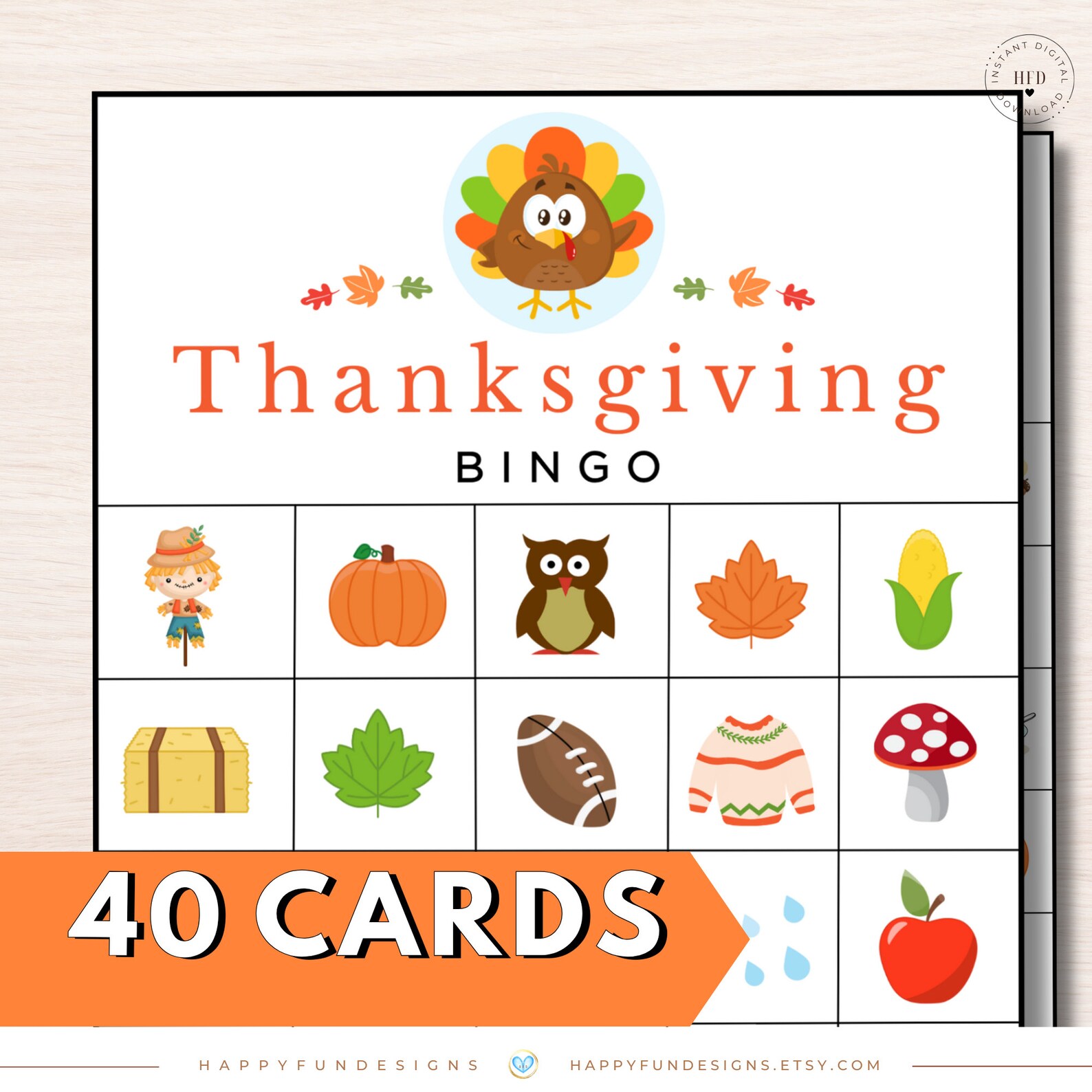 Thanksgiving Bingo for Kids Printable Church Games Pre School Party ...