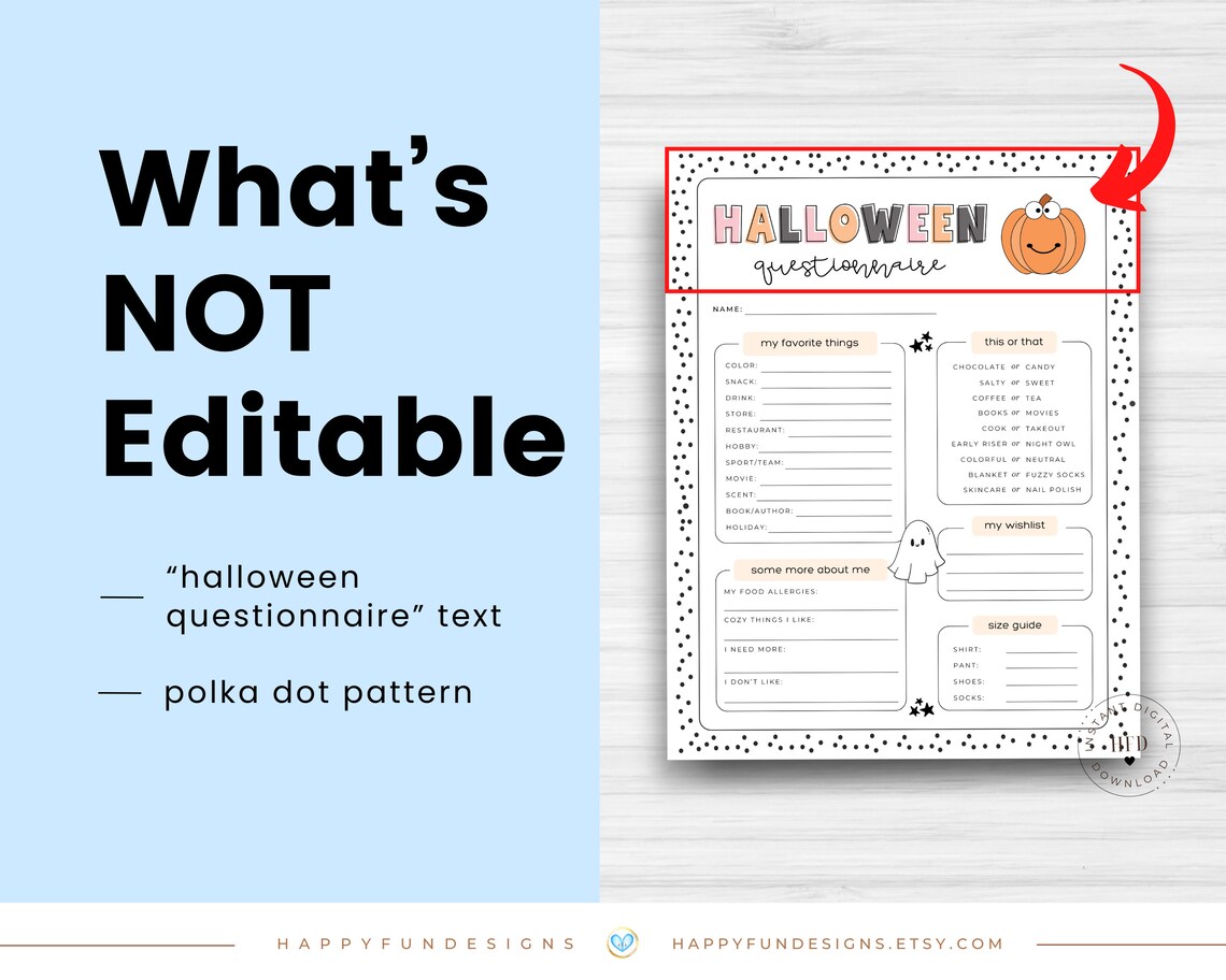 Editable Halloween Questionnaire Boo Buddies Printable, Youve Been ...