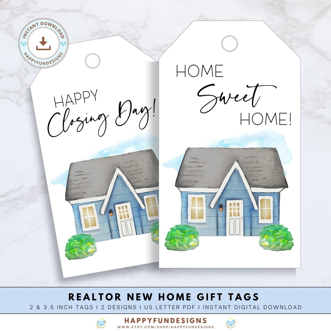 Home Sweet Home Tag Printable, Realtor Pop by Gifts, Real Estate ...