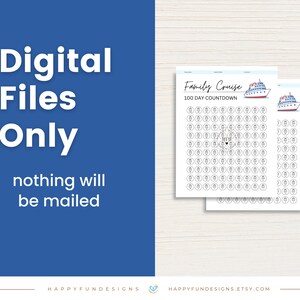 Cruise Countdown Printable, 100 Day Vacation Cruise, Cruise Essential ...