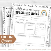 Teacher Sub Plans | Google Docs™ Template - Etsy
