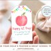 Apple Gift Tags for Teachers, Happy 1st Day of School Printable Tags ...