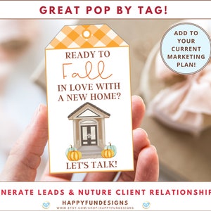 Realtor Fall in Love Tag Printable, Pop by Gift Tag, Pop by Ideas for ...
