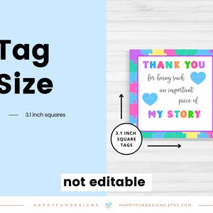 Teacher Appreciation Gift Tags Printable, Thank You for Being a Piece ...