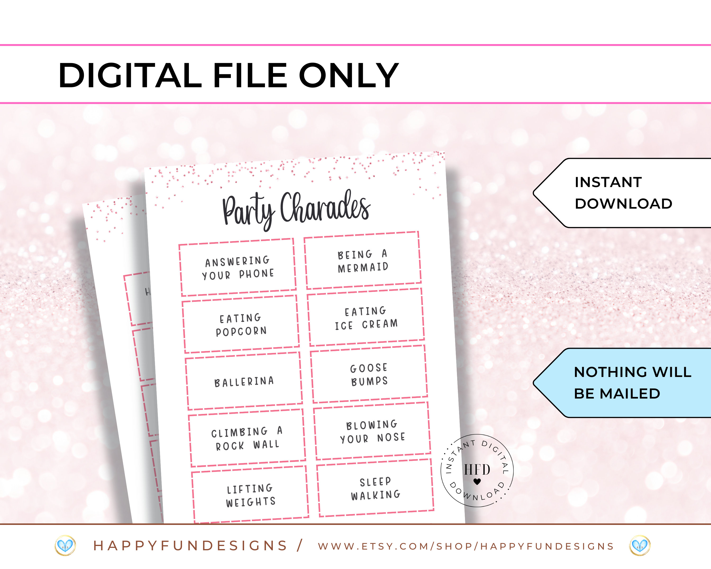 Printable Charades Game Teen Girl Games Charades Game for - Etsy Australia