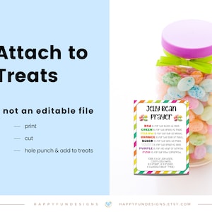 Jelly Bean Prayer Poem Tag Printable, Easter Church Activity, Sunday ...