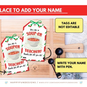 Souper Teacher Appreciation Tag Printable, You Are A Souper Teacher ...