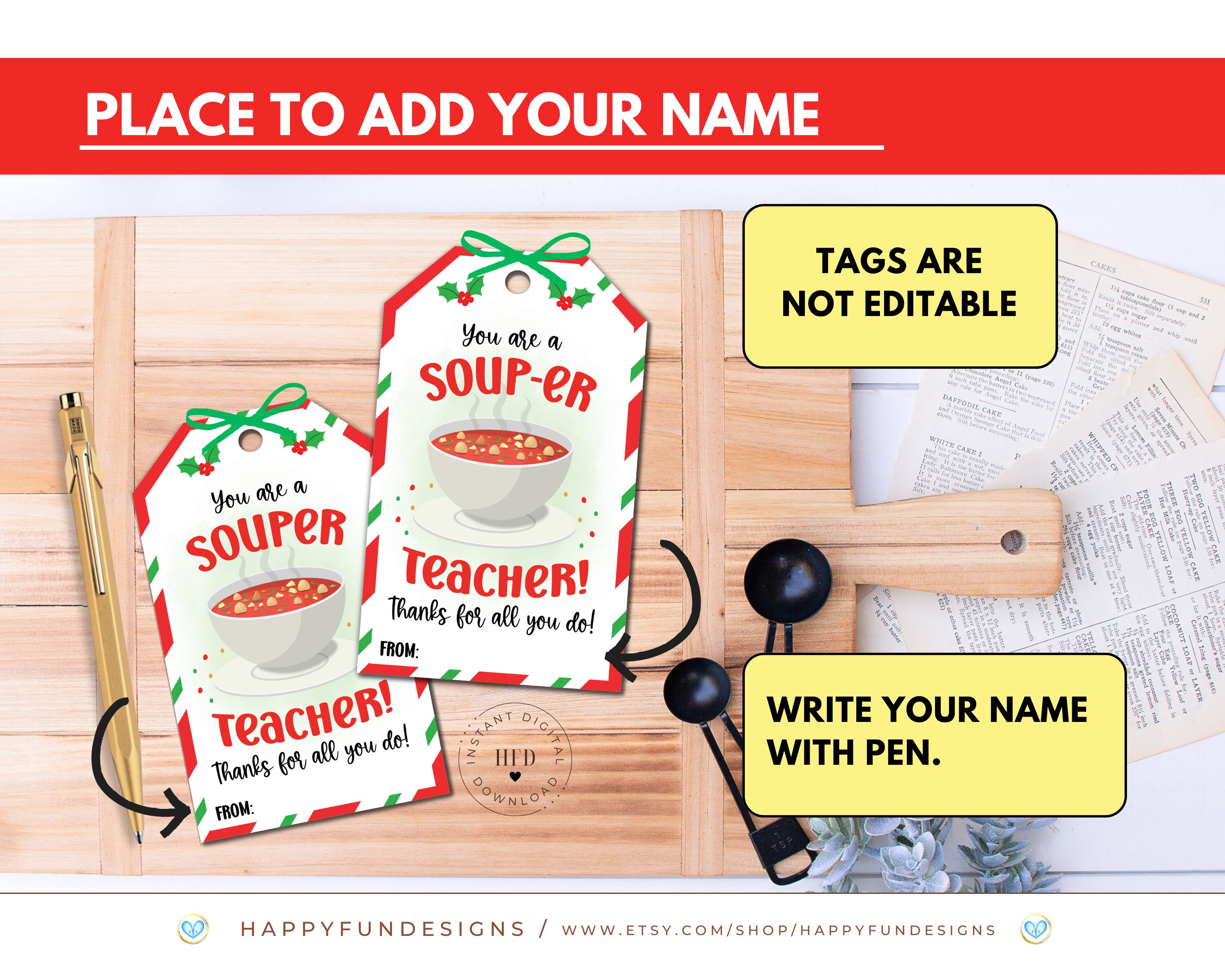 Souper Teacher Appreciation Tag Printable, You Are A Souper Teacher ...