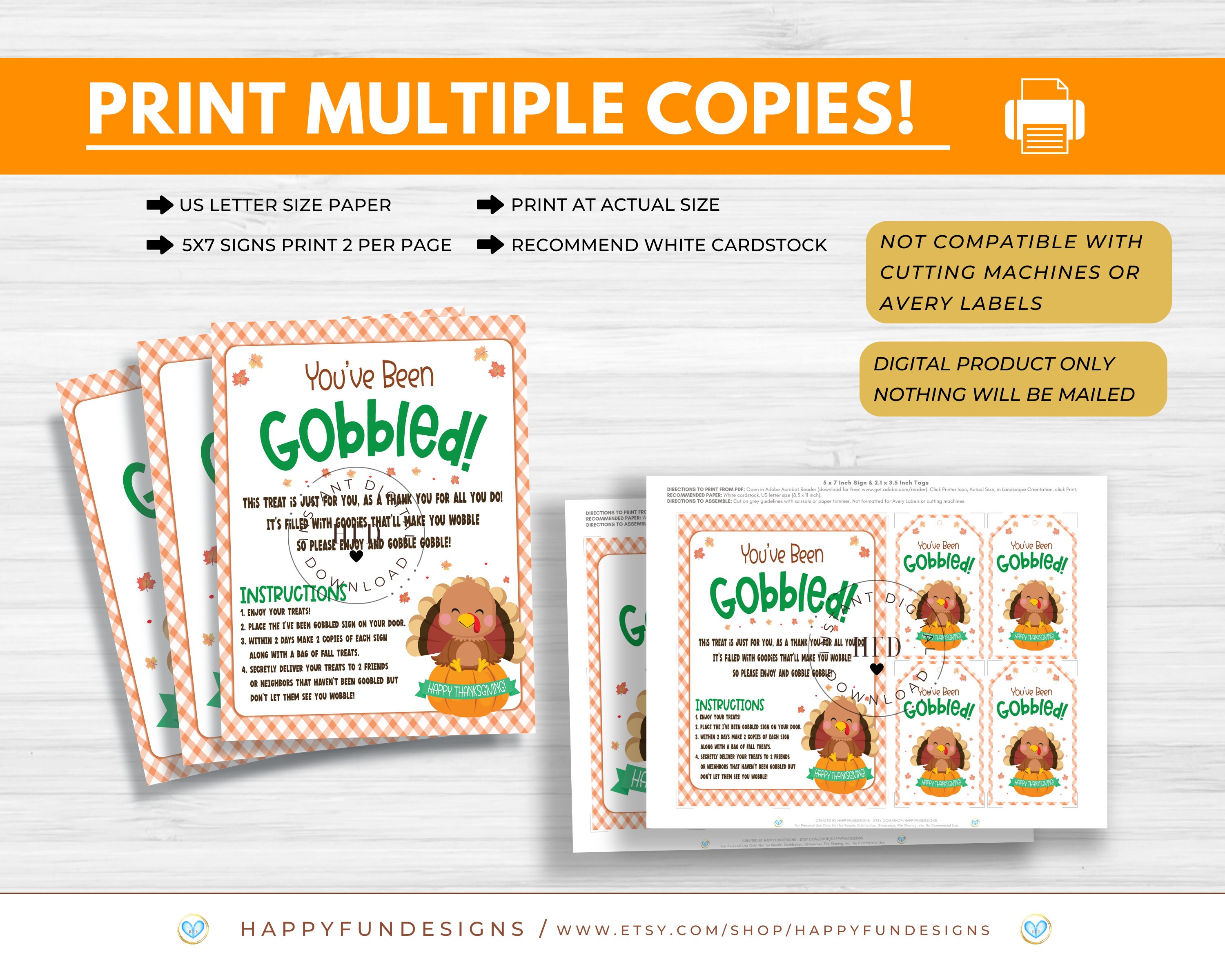 You've Been Gobbled Printable Thanksgiving Teacher Staff - Etsy