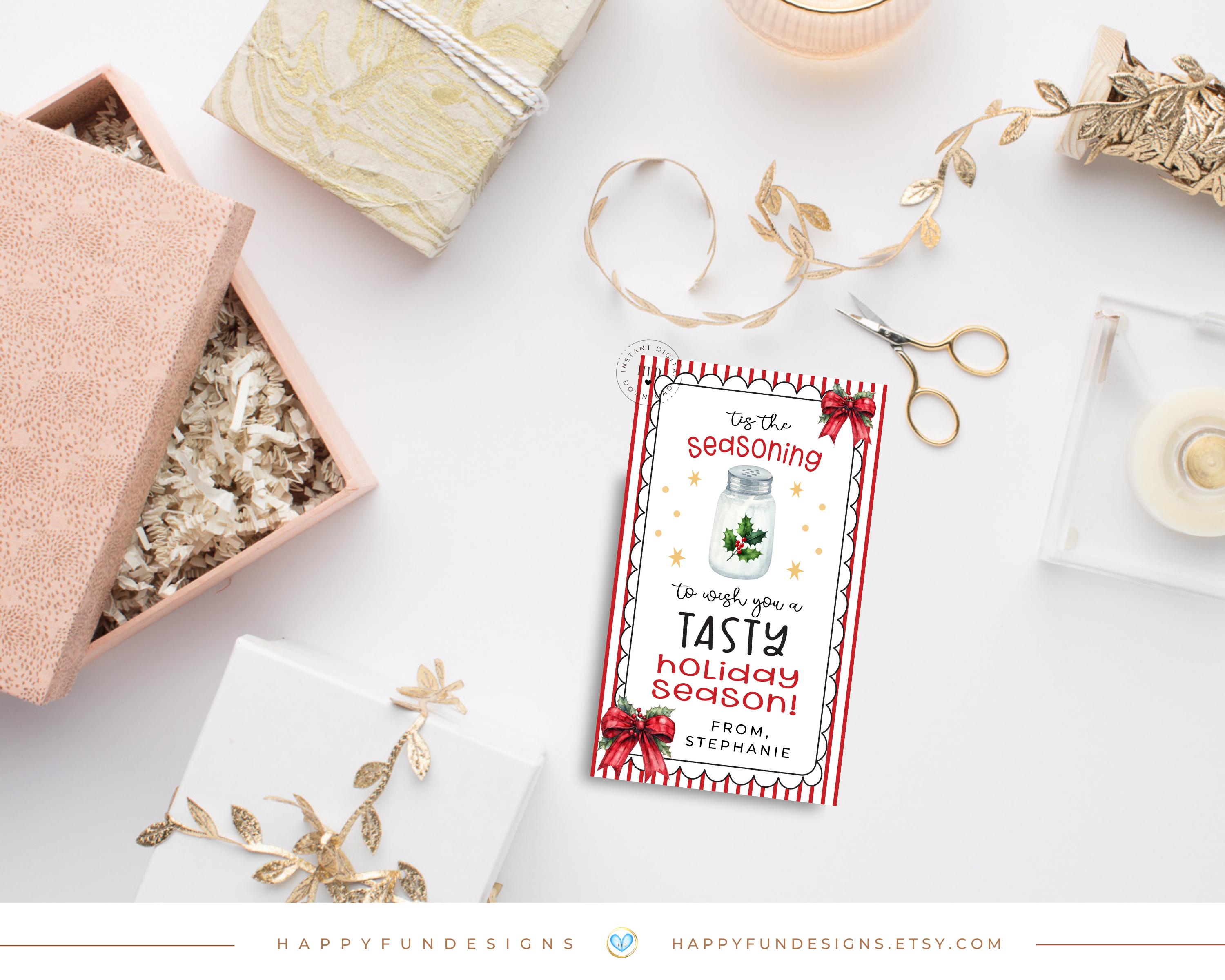 Editable Tis the Seasoning Wish You Tasty Holiday Tag Printable, 12 Day ...