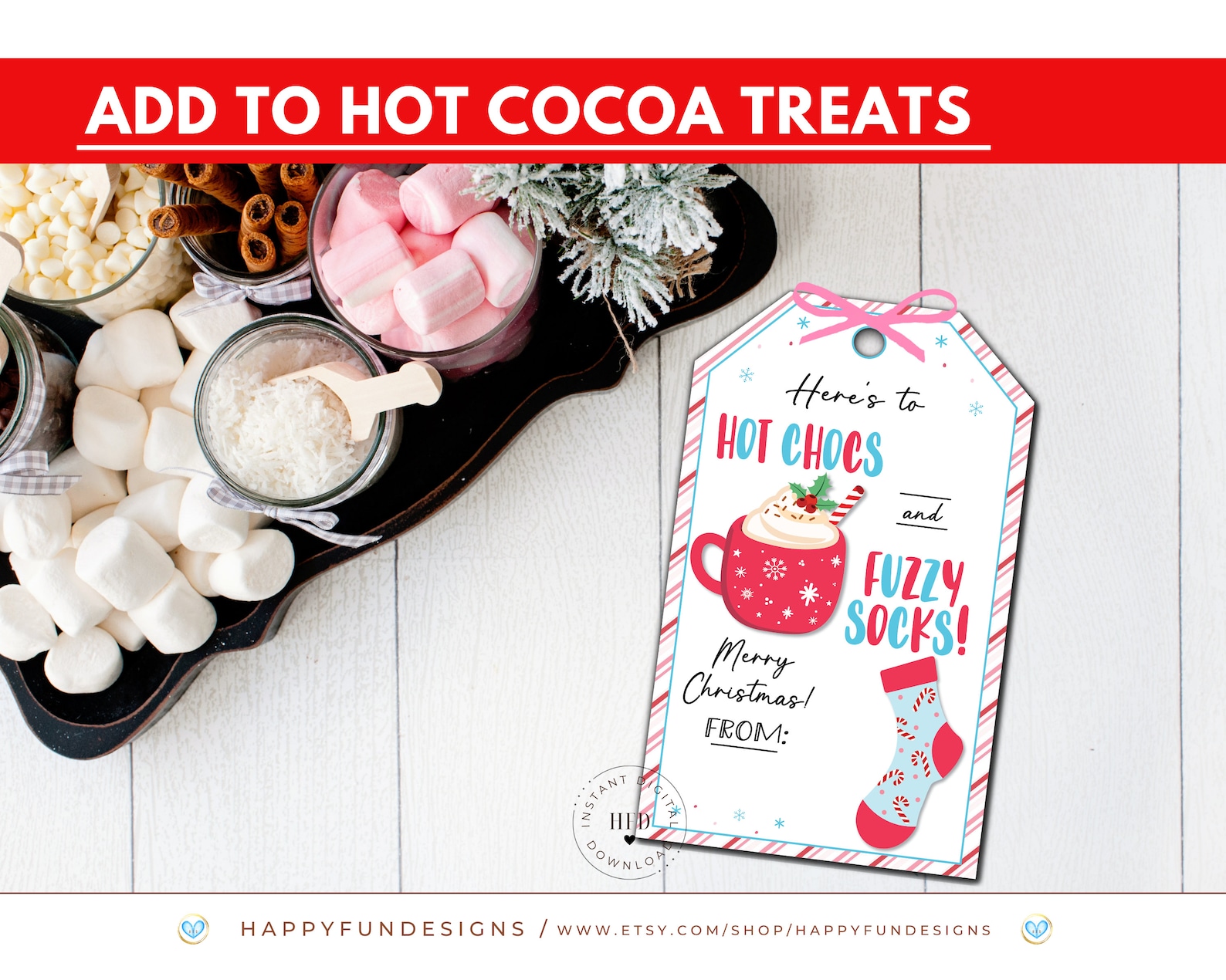 Hot Chocs and Fuzzy Socks Gift Tag Printable Christmas Socks - Etsy